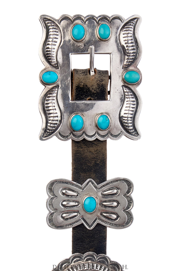 Belt, A Vintage, Concho, Turquoise, Roger Skeet Jr. Hallmark, Vintage ...