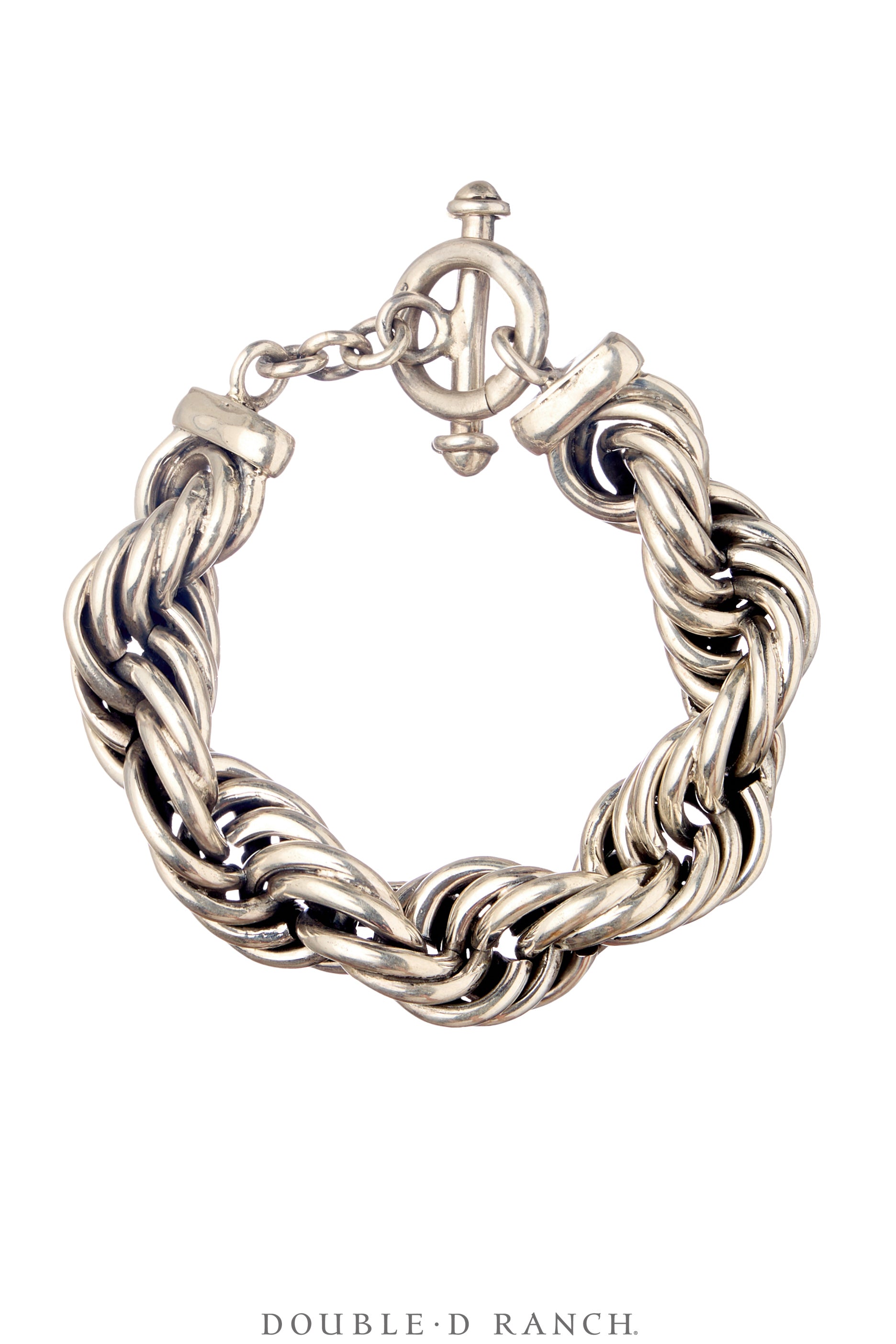 Bracelet, Twist Rope, Sterling Silver, 16mm, 8.5", Contemporary, 4083 - Double D Ranch