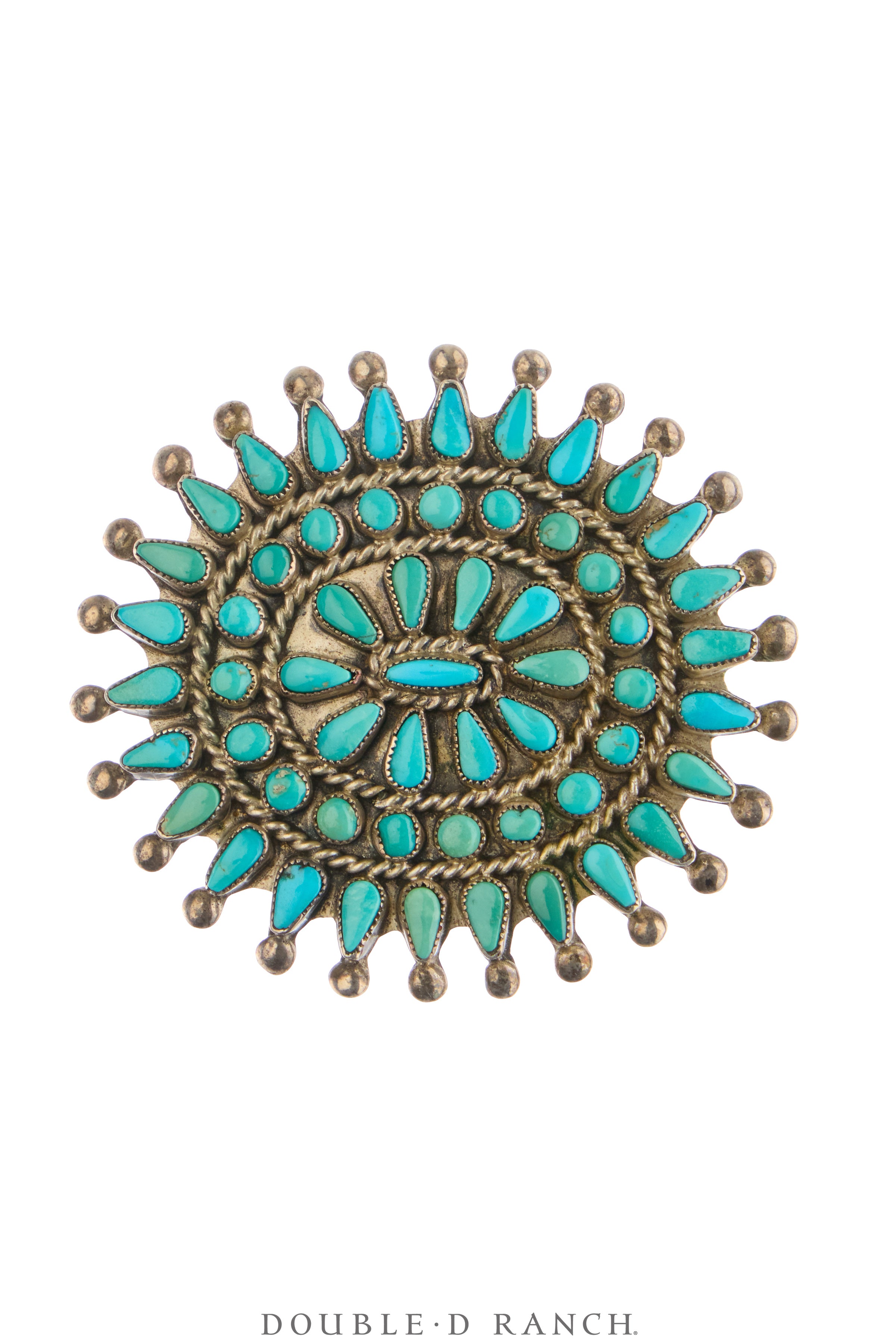 Pin, Cluster, Turquoise, Oval, Vintage, 1257 - Double D Ranch